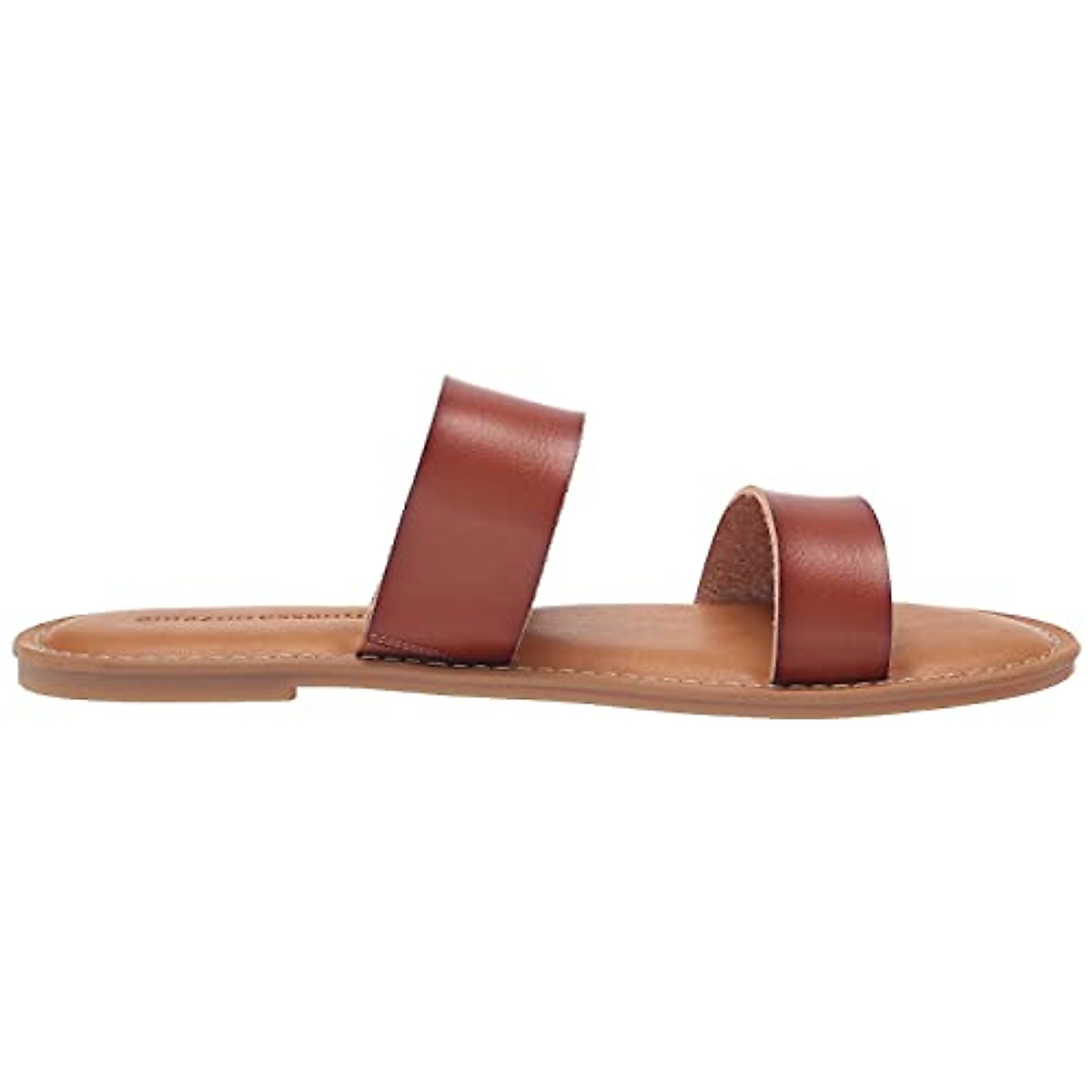 Amazon Essentials Women's Two Band Sandal, Tan, 6