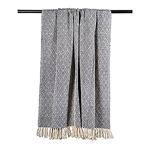 DII Diamond Throw Collection Cotton Woven, 50x60, Nautical Blue