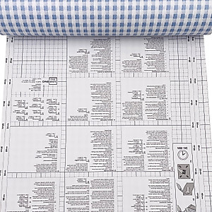 LoveFaye Mediterranean Style Furniture Paper Blue-White Gingham Countertop Door Sticker Shelf Liner 17.7inch by 9.8 Feet