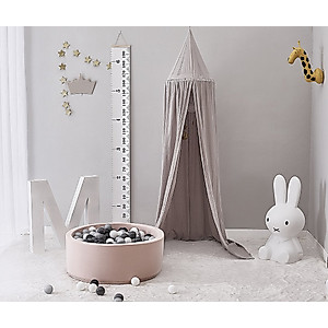 Edith qi Kids Baby Bed Canopy, Girls Boys Bedding Round Dome Children Princess Castle Play Tent Cotton Net, Indoor Outdoor Castle Hanging House Decoration Nursery Reading Nook Cotton Canvas