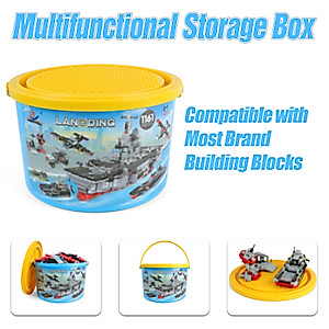 1161 Pieces Aircraft Carrier Building Blocks Set, 13 in 1 Military Battleship Model Building Toy Kit with Armored Tank, Fighter, Patrol Boat & Cannon Roleplay STEM Construction Toys Gift for Kids 6+