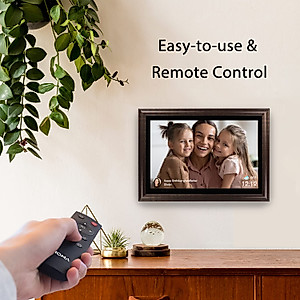 Digital Photo Frame 13.3 Inch Large WiFi Digital Picture Frame HD Touch Screen Wall Mountable Smart Photo Frame with 8GB Memory, Remote Control, Easy Setup to Share Photos and Videos via AiMOR APP