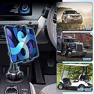 WixGear Cup Tablets Holder for Car, Car Cup Holder Tablet and Phone Mount Adjustable Automobile Cup Holder Smart Phone Cradle Car Mount (New & Sturdy Design)