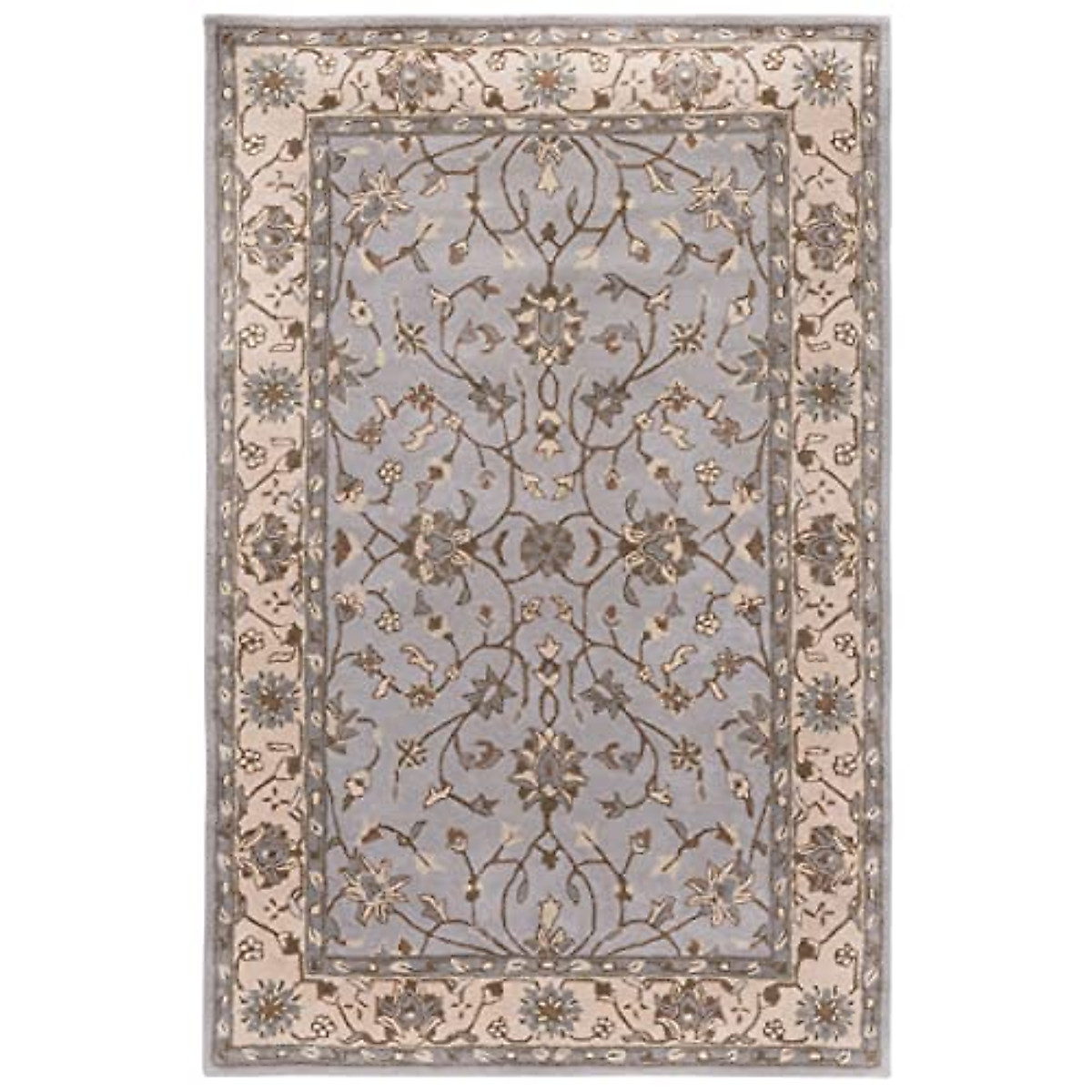 SAFAVIEH Heritage Collection Area Rug - 8' x 10', Beige & Grey, Handmade Traditional Oriental Wool, Ideal for High Traffic Areas in Living Room, Bedroom (HG862A)