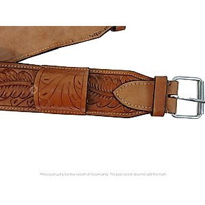 Oak Tooled Leather Back Rear Cinch Flank Billet Western Horse Girth Trail TACK