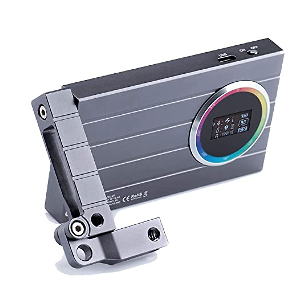 Godox M1 RGB LED Full Color Video Light,Pocket Size RGB Mini Video Light，13W 2500k-8500k Adjustable,CRI97 TLCT97,Music Beats Light Function and 40 FX Lighting Effects with Aluminum Alloy Shell(Gray)