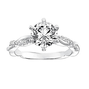 Aihpos 1-1/4 Carat(ctw) Classic Engagement Rings for Women White Gold 6-Prong Moissanite Rings Platinum Plated Silver 10K 14K 18K Gold Wedding Anniversary Ring with Text Engraving