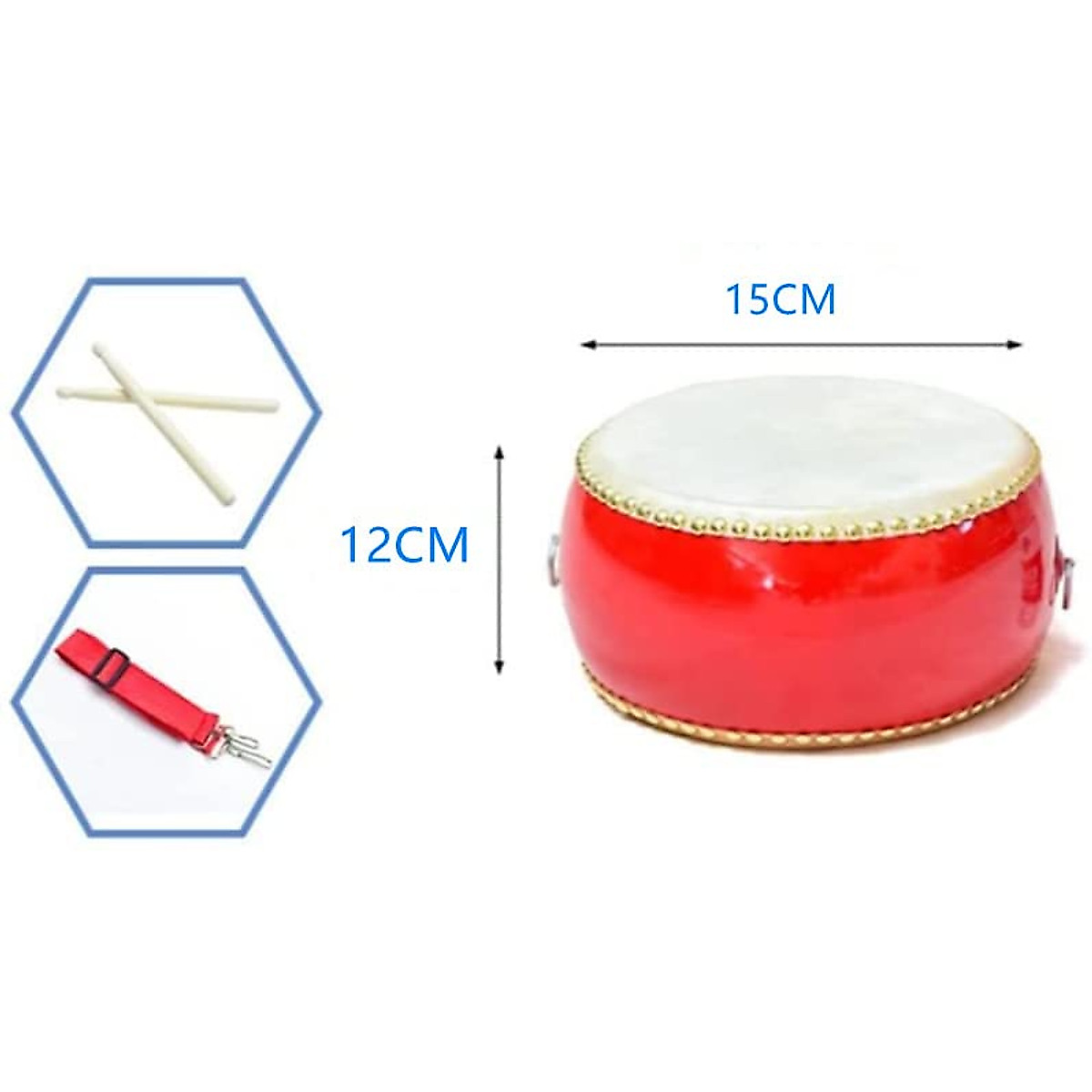 WILD COTTAGE Chinese drum Hand Percussion instrument Tambourine Taiko Musical Instruments Glove& false beard For Adult youth