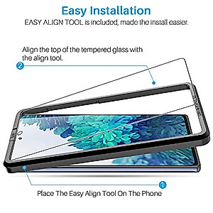 LK [3+3 Pack] 3 Pack Samsung Galaxy S20 FE 5G Screen Protector + 3 Pack Black Camera Lens Protector, 9H Tempered Glass for Galaxy S20 FE, Easy Installation, Bubble Free [Not Fit for Galaxy S20]