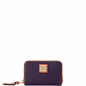 Dooney & Bourke Wallet, Pebble Grain Large Zip Around Credit Card Case Wallet - Brown