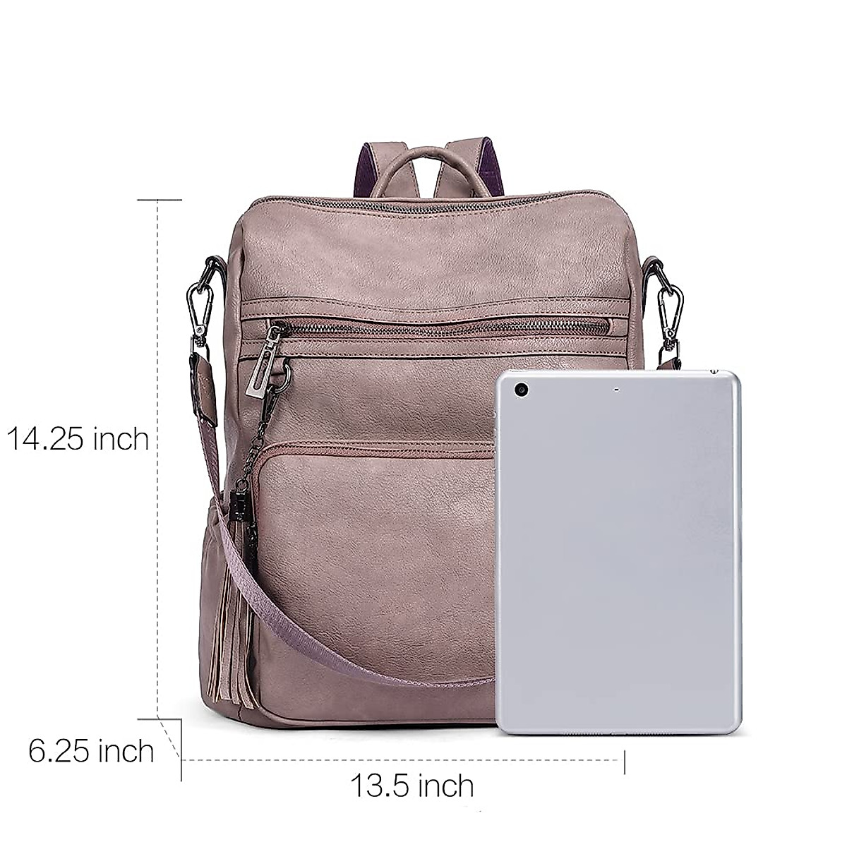 CLUCI Backpack Purse for Women Fashion Leather Crossbody Bags Purses for Women, Leather Messenger Tassel Bag