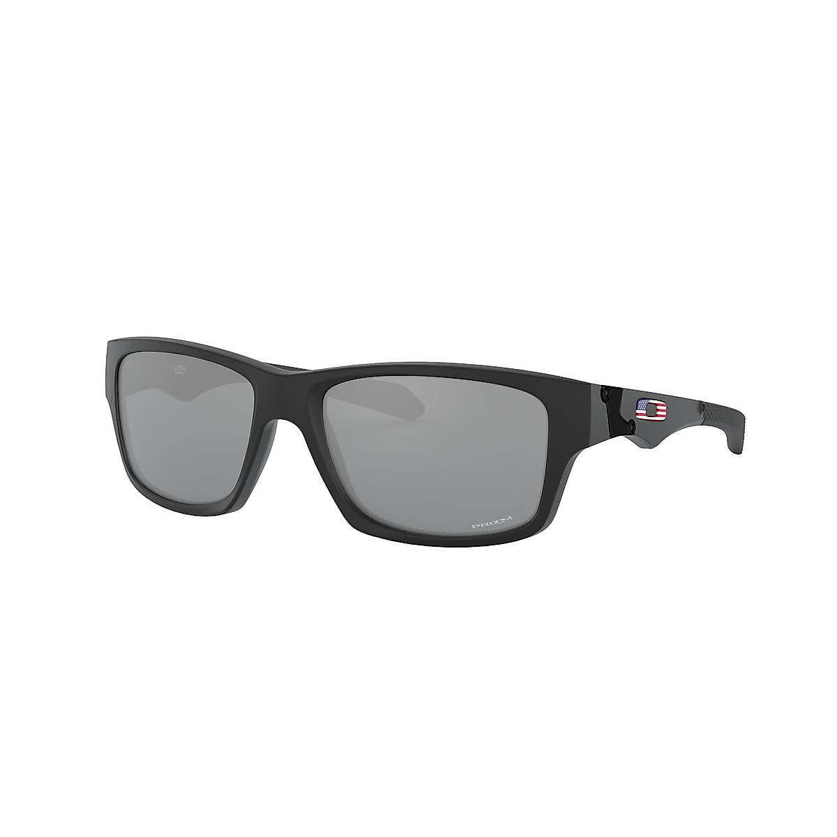 Oakley Men's OO9135 Jupiter Squared Rectangular Sunglasses, Matte Black USA Flag W/Prizm Black, 56 mm