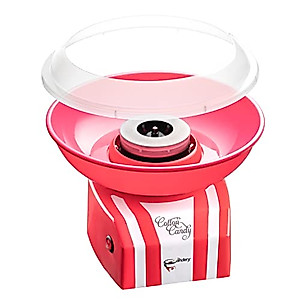 The Candery Cotton Candy Machine - Bright, Colorful Style- Makes Hard Candy, Sugar Free Candy, Sugar Floss, Homemade Sweets for Birthday Parties - Includes 10 Candy Cones & Scooper