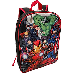 Ruz Avengers Boy's 15" Backpack (Black-Red)