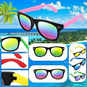 Kids Sunglasses Bulk,24 Pack Sunglasses Kids Party Favor for Kids Age 4-8-12, Neon Sunglasses with UV400 Protection Pool Party Toys, Goody Bag Stuffers, Summer Toys for Boys and Girls.