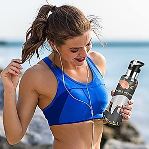 Kids Sloth Insulated Water Bottle with Straw Lid & Handle Reusable Vacuum Stainless Steel for Girls