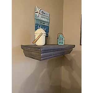 Stow Shelves Hidden Gun Shelf with Concealed Trap Door with RFID & Bluetooth Lock Natural Wood 23 X 11.5 X 4 (Weathered Grey)