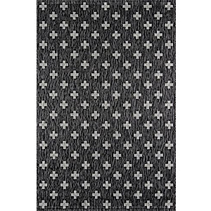 Novogratz by Momeni Villa Collection Umbria Indoor/Outdoor Area Rug, Charcoal, 3'3" x 5'0" Size Mat for Living Room, Bedroom, Dining Room, Nursery, Hallways, and Home Office