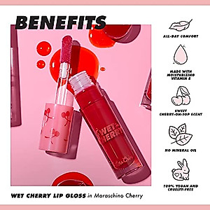 Lime Crime Wet Cherry Lip Gloss, Naked Cherry (Nude Blush) - Cherry Scented Lightweight, Plumping & Comfortable Ultra Glossy Sheen That Won't Stick - Long Lasting & Non-Sticky - Vegan Makeup
