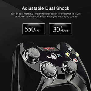 PXN Mfi Game Controller for Iphone Speedy(6603) IOS Gaming Controllers for Call of Duty Gamepad with Phone Clip for Apple TV, Ipad, IPhone (Black)