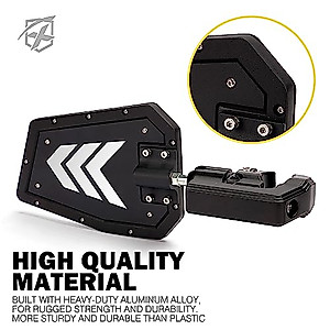 Xprite UTV Side Mirrors fits 1.75"-2 Inch Roll Bar Cage, Heavy-Duty Aluminum Rear View Mirror Adjustable Bracket for Off-Road, Side by Side, Polaris RZR XP Turbo, Can-Am Maverick X3 (Arrow Pattern)