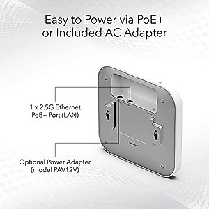 NETGEAR Wireless Access Point (WAX610PA) - WiFi 6 Dual-Band AX1800 Speed | Up to 250 Devices | 1 x 2.5G Ethernet LAN Port | 802.11ax | Insight Remote Management (Renewed)