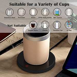 Midgod Coffee Mug Warmer, Electric Coffee Warmer for Desk with Auto Shut Off, Mug Warmer for Coffee and Tea, Coffee Beverage Warmers with 2 Temperature Settings for Water, Cocoa, Milk-Black
