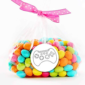 Color Your Own Game On! Video Game Themed Birthday Party Favor Sticker Labels, 90 1.5" Party Circle Stickers by AmandaCreation, for Arts & Crafts, Envelope Seals, Goodie Bags & Treats