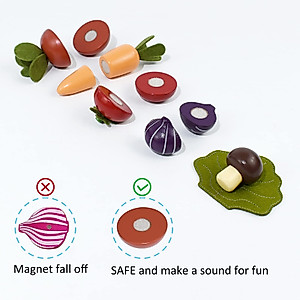 PairPear Wooden Play Food Cutting Vegetables Set - Wooden Toys for Toddlers Toy Food Play Kitchen Accessories