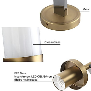 PERMO Vintage Wall Sconce Antique Single Sconces Lighting Fixture with 2.8" Cylindrical Shade Milk Glass Sconces for Bathroom Living Room