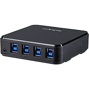 StarTech.com USB 3.0 Peripheral Sharing Switch - 4 USB 3.0 (5Gbps) x 4 Computers - Mac / Windows / Linux - USB A/B Switch - USB Switch (HBS304A24A)