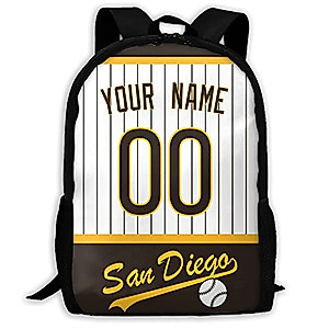 ANTKING San Diego Backpack High capacity Custom Any Name and Any Number Gifts for Kids Men Fans