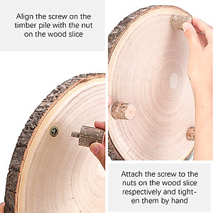 Caydo 11-13 Inch Wood Slice with Legs for Wedding Table Centerpieces, Woodland Themed Parties, Family Gathering, Baby Showers, Housewarming