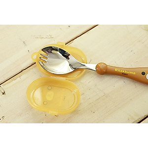 Generic Cute Bear Designed Stainless Steel Spork (Spoon Fork) with Cover (Brown), Medium