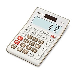Casio MP-12R-BE-N Remainder Calculator with 12 Digits, Days & Time Calculation, Mini Just Type, Beige, Eco Mark Certified