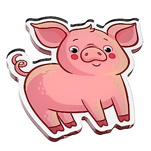 BOGGBeans Pig Charm for Bogg Bag, Simply Southern Totes, and Similar Styles. Acrylic 3" Animal Charm Accessories for Beach Totes