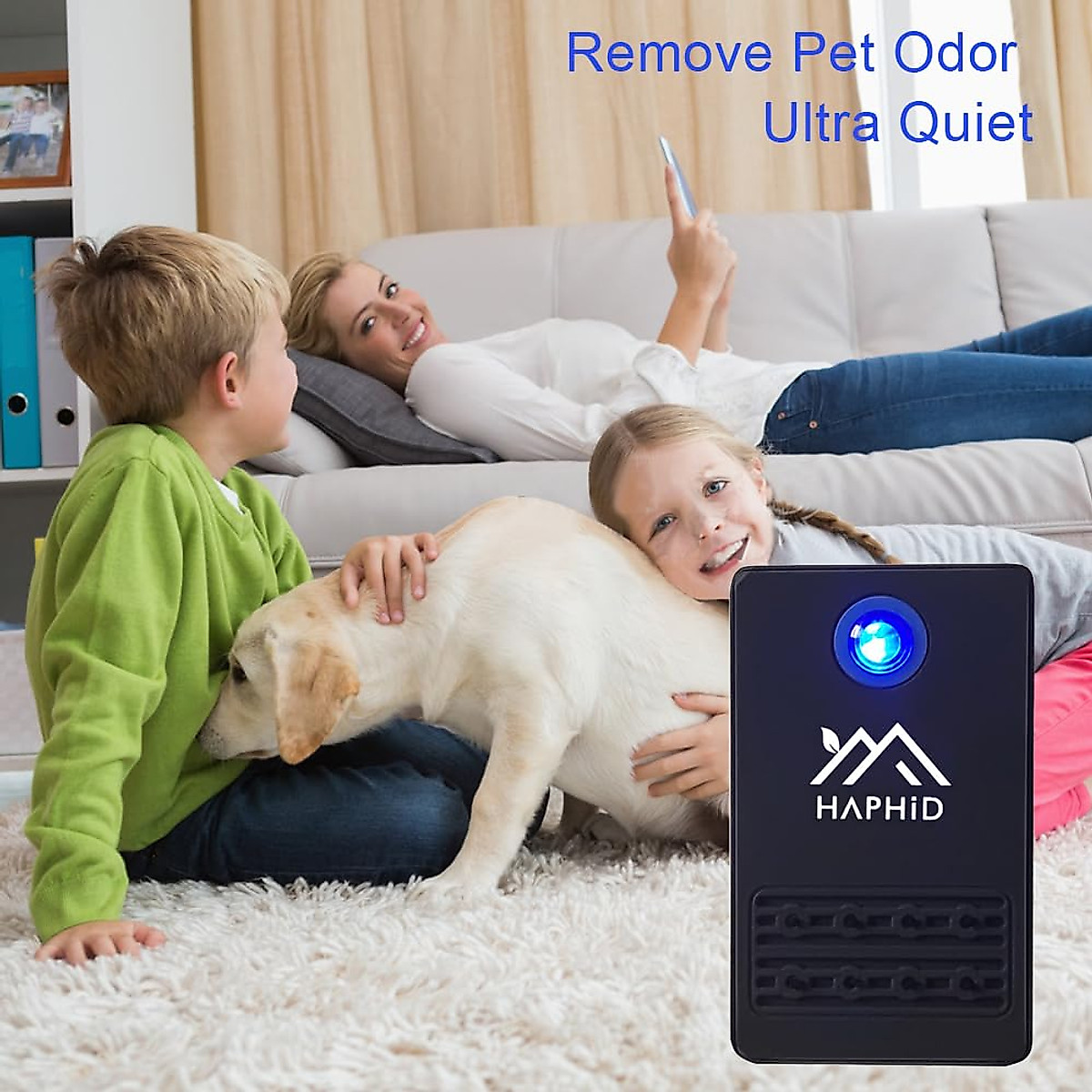 HAPHID Ionizer Air Purifier/Plug in Air Purifier with Highest Output - Up to 40 Million Anions,Filterless Ion Air Purifier for Home&Office Purify:Odors,Pets Smell Etc(1-Pack), Black, AP08B1