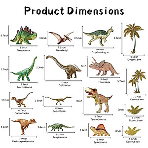 12 Pieces Glow in The Dark Dinosaur Wall Decals Dinosaur Glow Wall Stickers and 4 Pieces Coconut Trees Stickers for Kids Room Bedroom Living Room Classroom Home Decoration