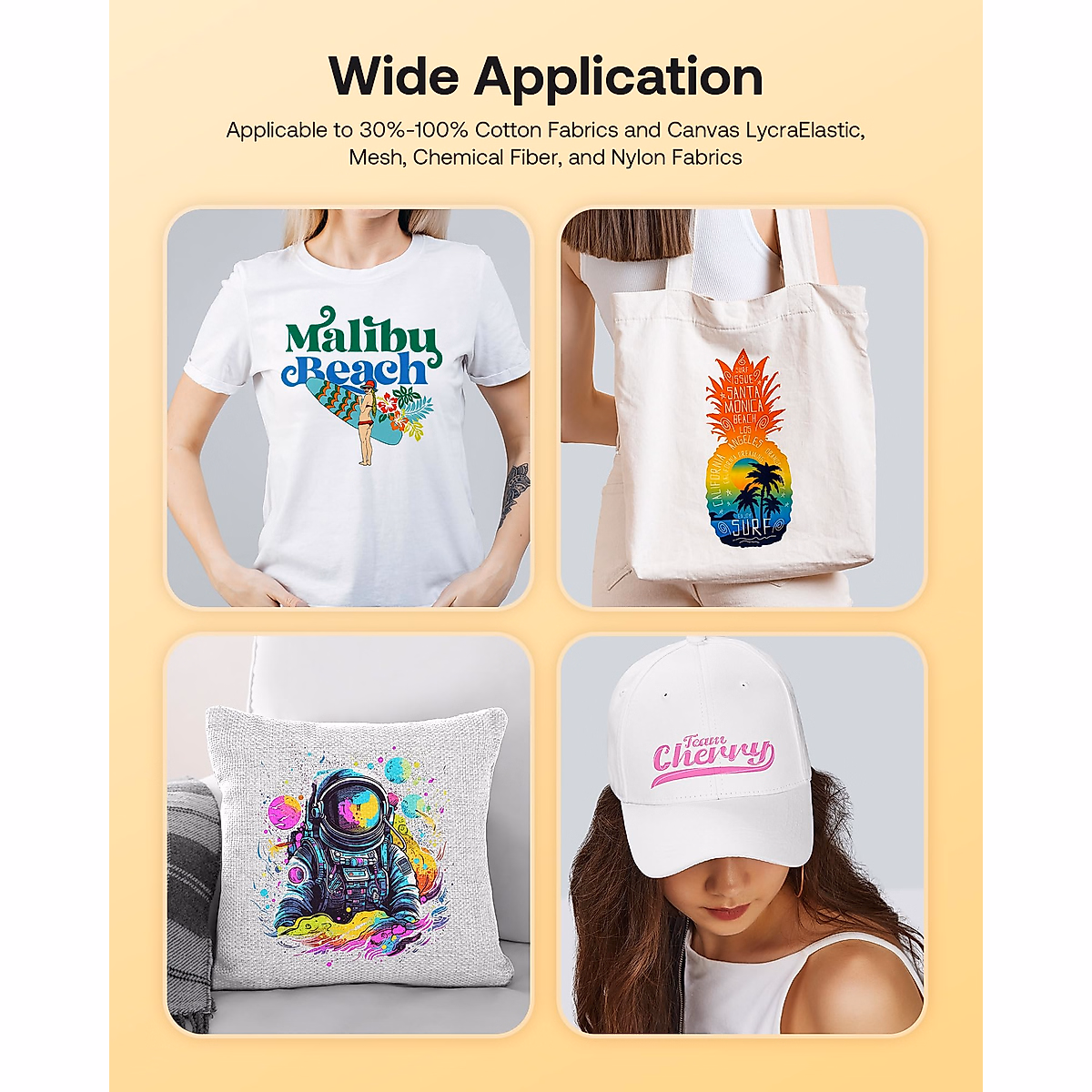 Hiipoo 10pc Light Heat Transfer Paper 8.5x11" Iron-on Transfer Paper for T-Shirt Sheets Printable and Washable Transfer Paper for Inkjet Printer