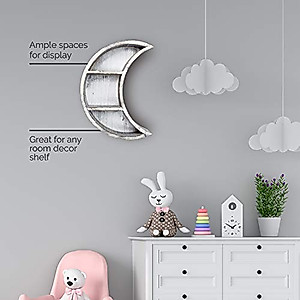 4simplethings Rustic Moon Shelf Decor, for Wall Mounted Moon Shelf, Display Shelves, Wooden Floating Shelves, Beautiful Moon Wall Decor, Use As Hanging Shelves for Wall