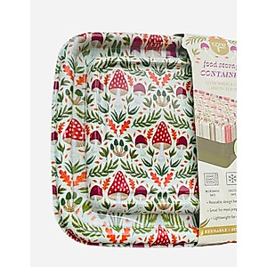 Core Essentials Food Storage Containers, 33.8 oz/1 L, Set of 24 Pieces (MUSHROOMS)