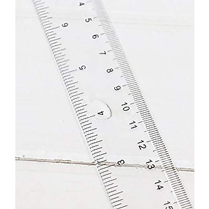 Sowaka 2 Pcs Ruler Plastic Clear Sraight Measuring Tool 6 Inch 8 Inch Transparent Drafting Tools for Kids Students Classroom Home School Classroom Painting (6 inch - 8 inch)