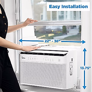 Midea 8,000 BTU U-Shaped Smart Inverter Window Air Conditioner–Cools up to 350 Sq. Ft., Ultra Quiet with Open Window Flexibility, Works with Alexa/Google Assistant, 35% Energy Savings, Remote Control
