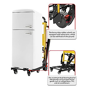 Electric Stair Climbing Hand Trucks Dolly 120W Motor 440Lbs Load Folding Electric Stair Climber Cart with Charger Lithium Battery 6 Solid Wheels for Moving Climbing Stairs Logistics Distribution