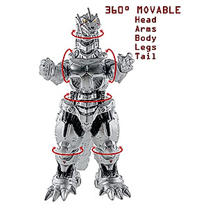 TwCare Set of 2 Mecha Godzilla Earth MechaGodzilla Kiryu Toys, Kaiju Universe Action Figures King of The Monsters Movable Joints Movie Series Soft Vinyl, Travel Bag