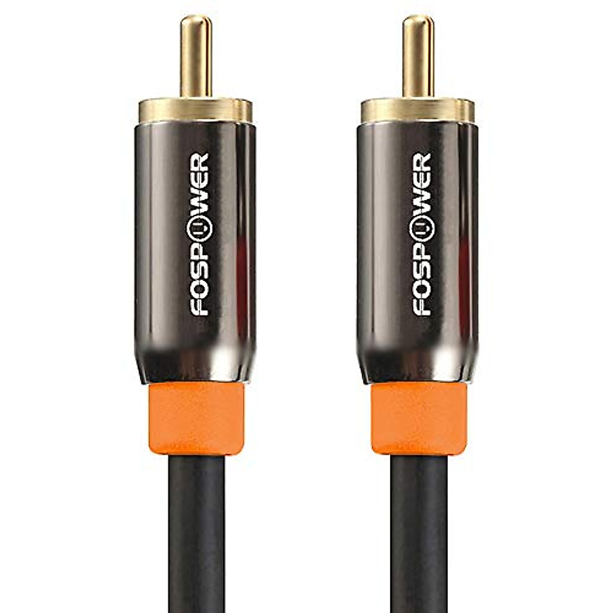 FosPower (3FT - 2 Pack Digital Audio Coaxial Cable [24K Gold Plated Connectors] Premium S/PDIF RCA Male to RCA Male for Home Theater, HDTV, Subwoofer, Hi-Fi Systems