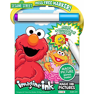 Sesame Street Elmo Imagine Ink | Sesame Street Coloring Book w/Mess Free Marker | Magic Ink Pictures and Game Book | Officially Licensed