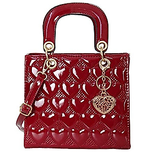 Qiayime Womens Purses and Handbags Fashion Ladies PU Leather Top Handle Shoulder Buckle Satchel Tote Crossbody clutch Bags (large wine red)