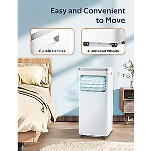 ZAFRO 8,000 BTU Portable Air Conditioners Cools up to 350 Sq.ft, Portable AC Built-in Cool, Dehumidifier, Fan Modes, Room Air Conditioner with Remote Control/Installation Kits, White