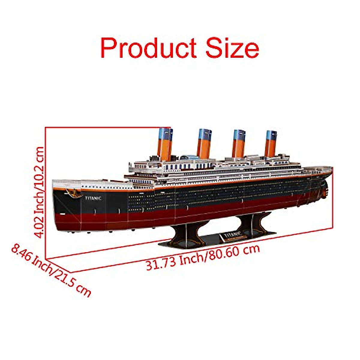 WISESTAR 32.2" L Large Titanic 3D Puzzles Model for Adults and Kids, 116PCS Sinking Cruise Boat Ship Play Model Game Toy Craft Kits, Educational Toy Birthday Gift for Boys Girls